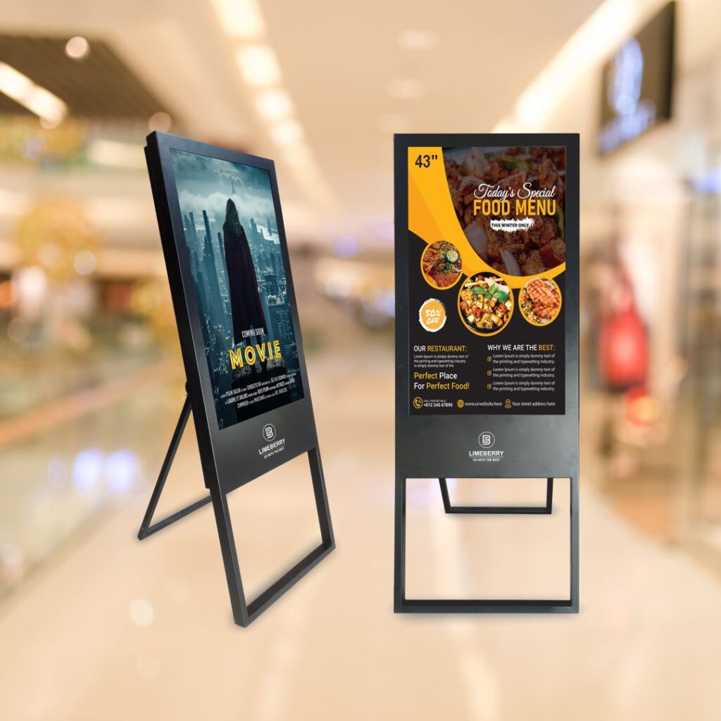 43 Inch Indoor Digital Standee A-Shape Full HD Resolution Screens Led ...