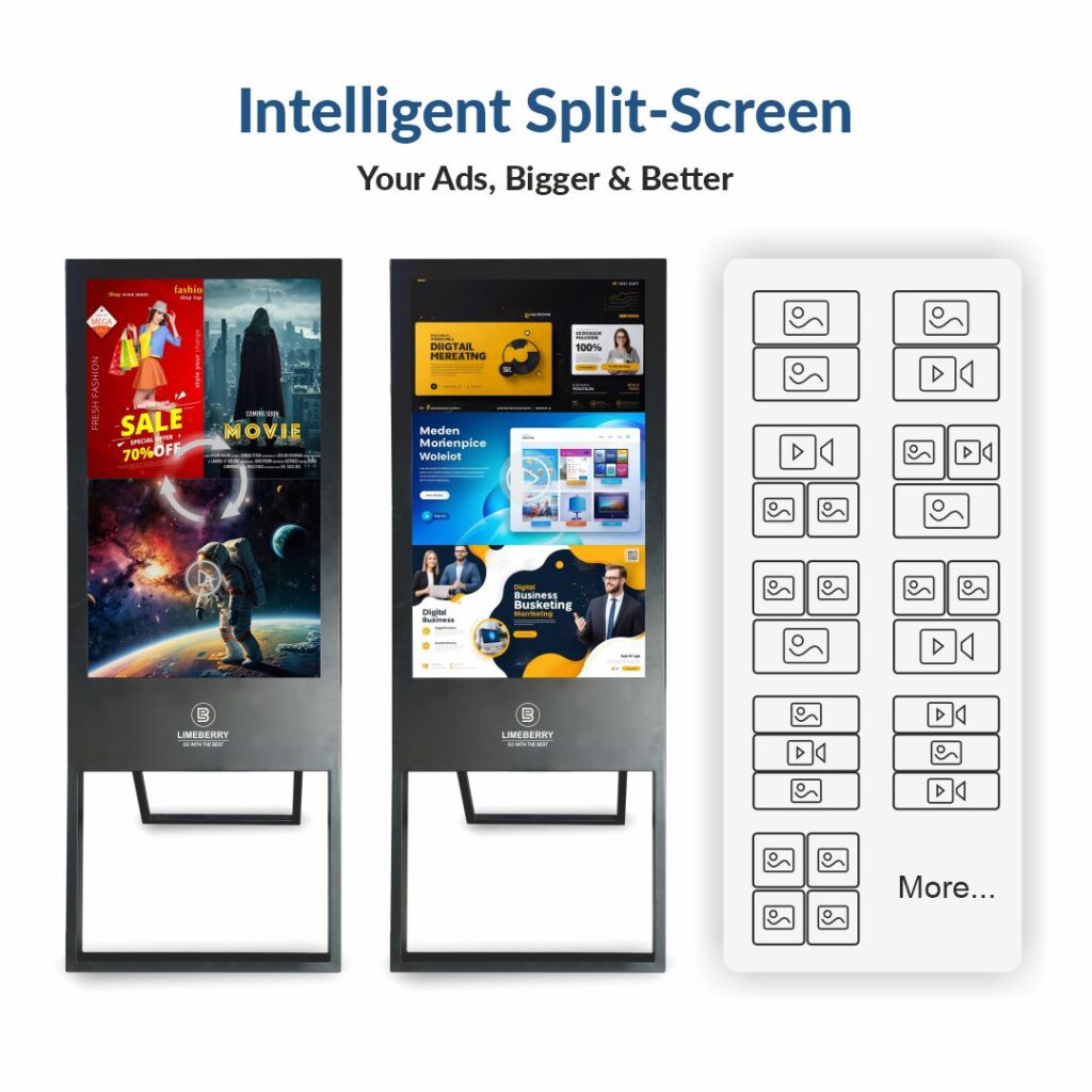 43 Inch Indoor Digital Standee A-Shape Full HD Resolution Screens Led ...